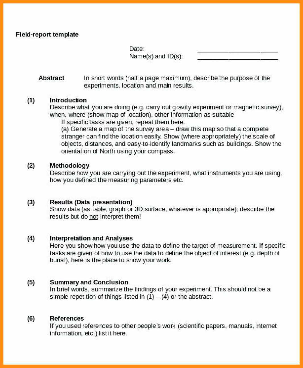 Field Report Template Douglasbaseball Douglasbaseball