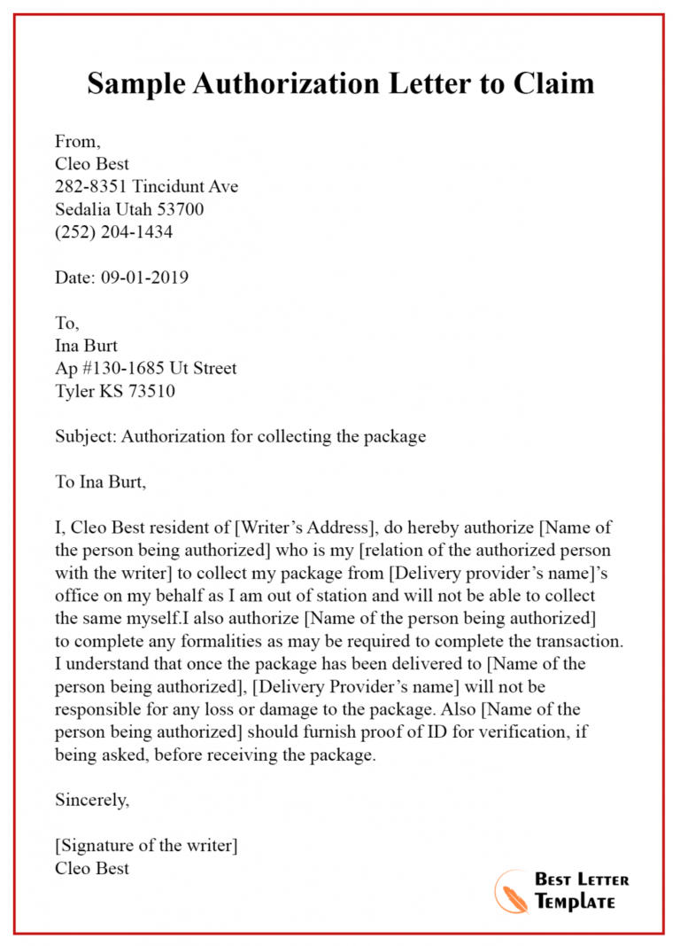 21 Free Authorization Letter Sample Example Certificate Of In 21 Free Authorization Letter Sample Example Certificate Of In