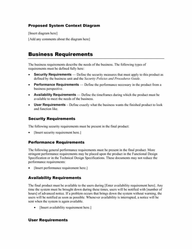 40 Simple Business Requirements Document Templates Inside Product 