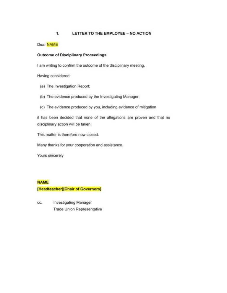 9 Disciplinary Warning Letters Free Samples Examples With