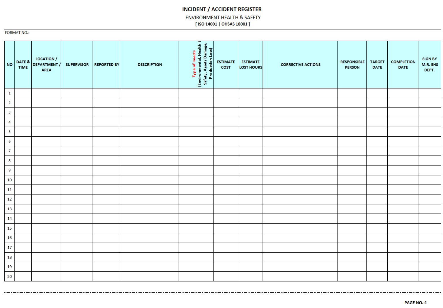 Accident Log Book Template Template 3 Incident Accident Throughout 
