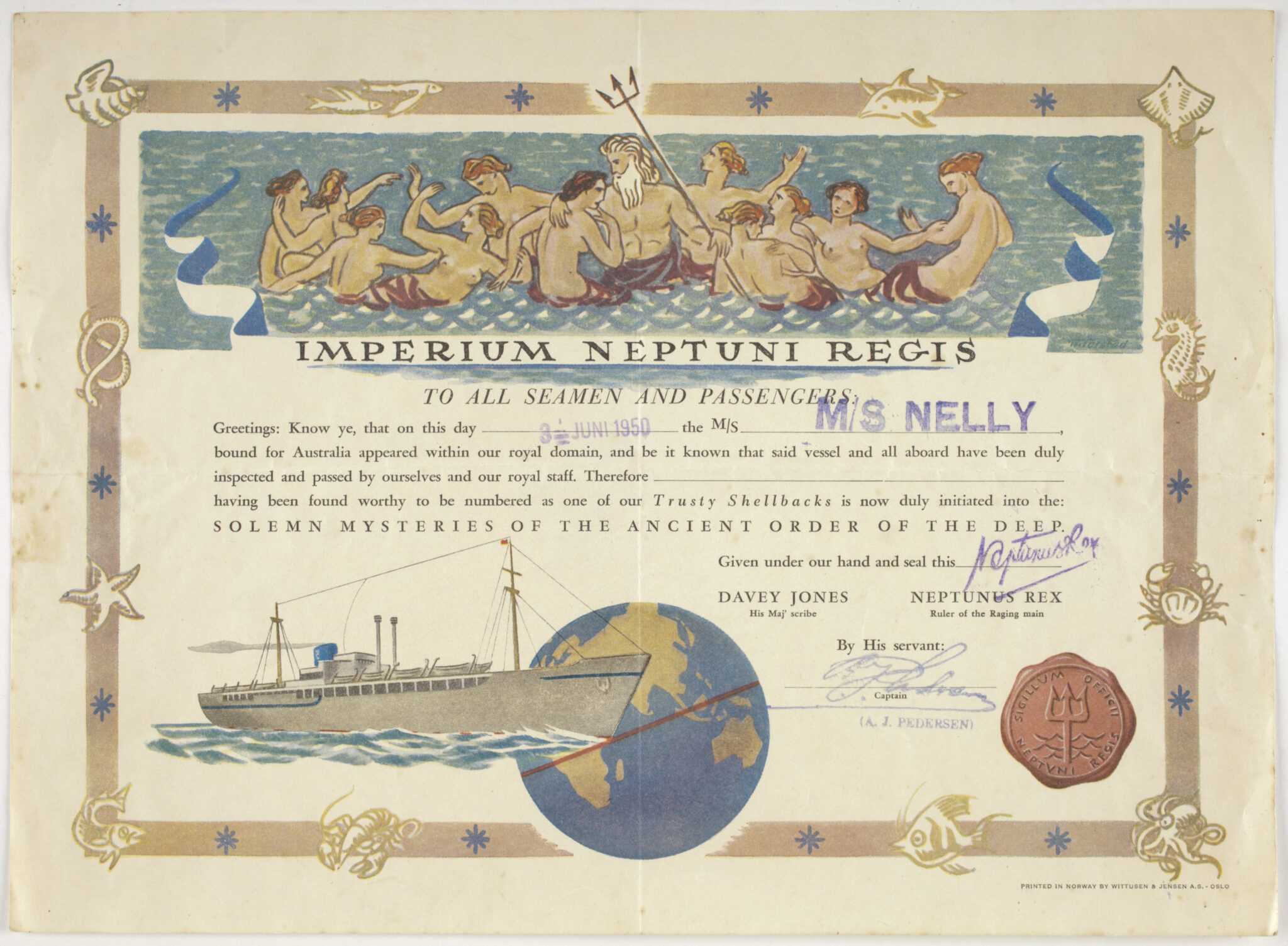 Certificate – Crossing The Equator, Ms Nelly, Wittusen Within Crossing ... Certificate – Crossing The Equator, Ms Nelly, Wittusen Within Crossing ...
