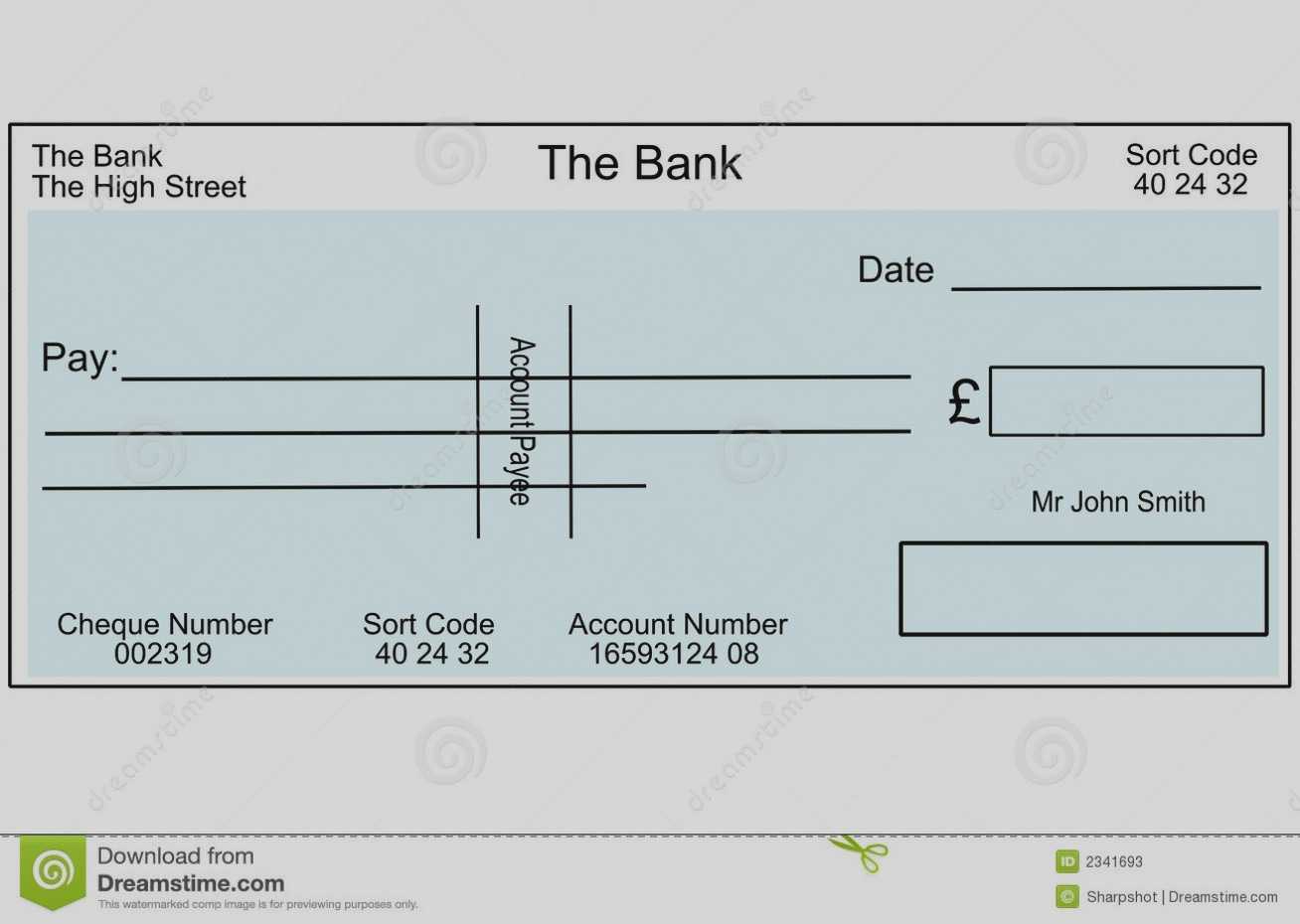 Blank Cheque Template Uk