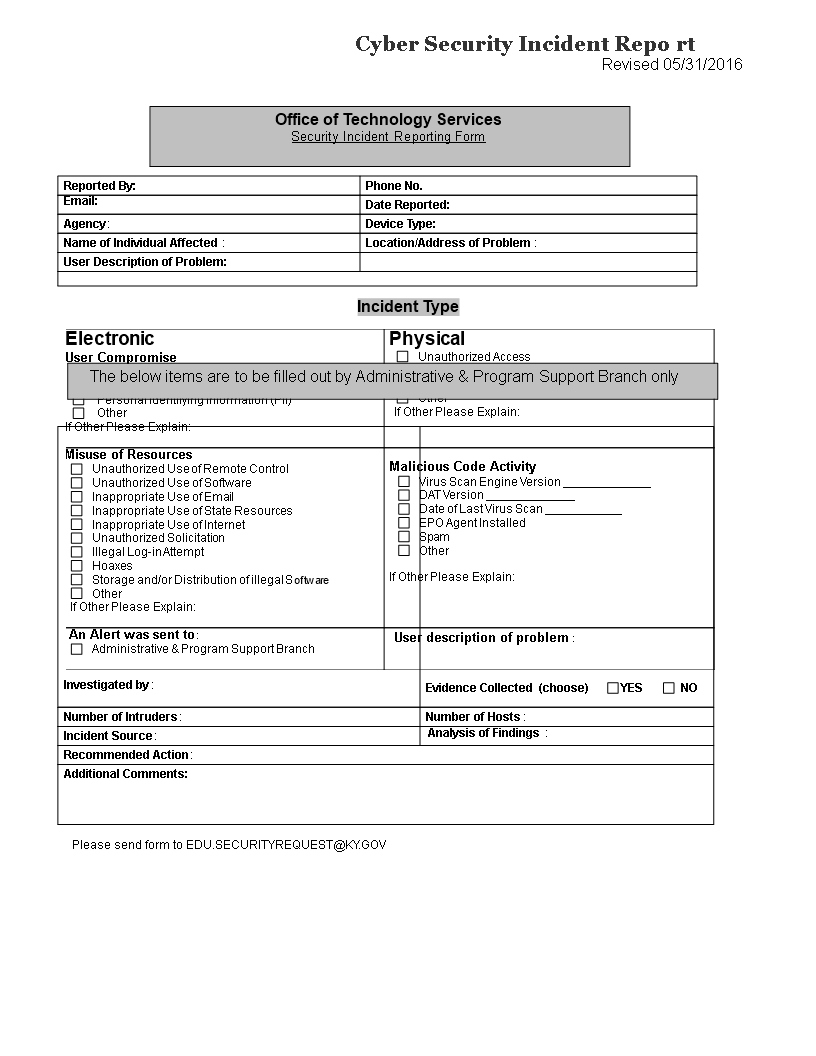 Cyber Security Incident Report Template Templates At In Software 