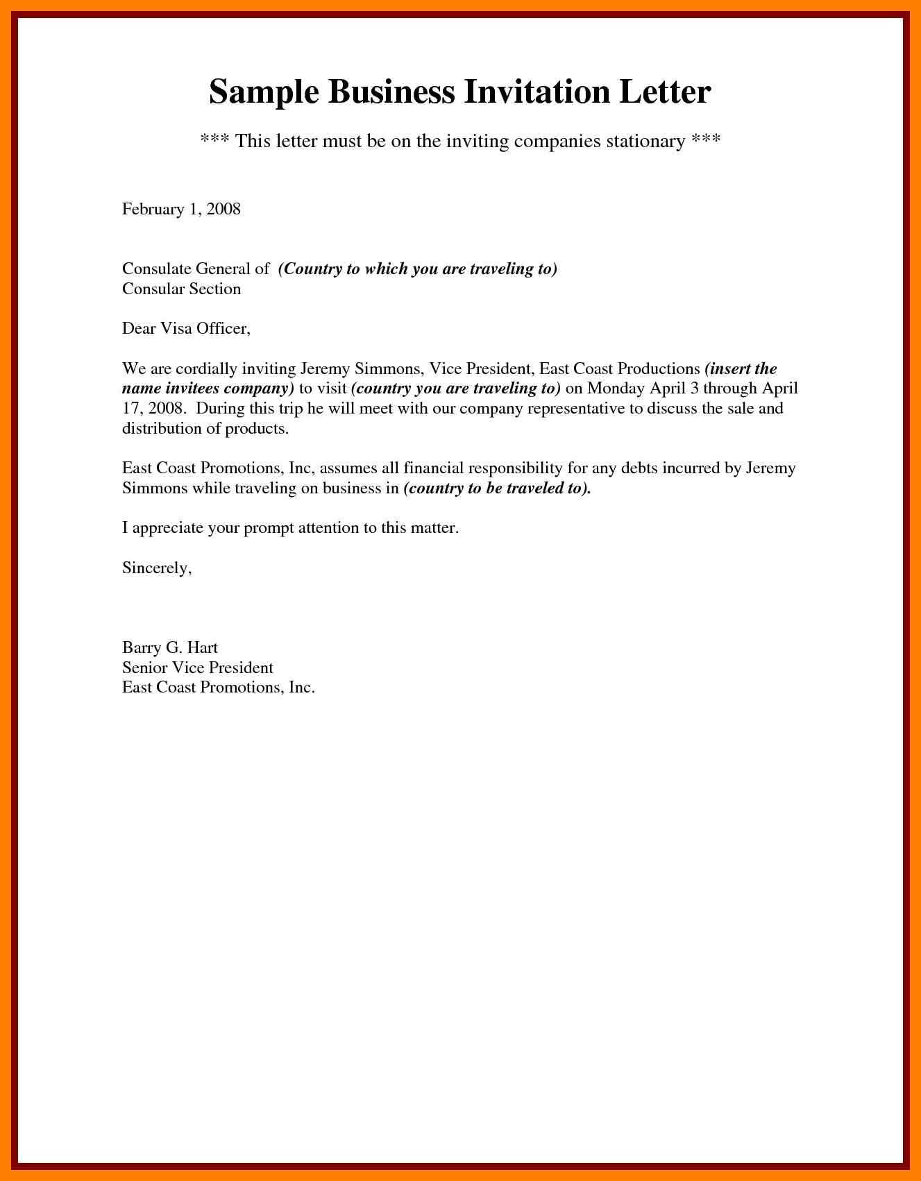 Invitation Letter For A Seminar