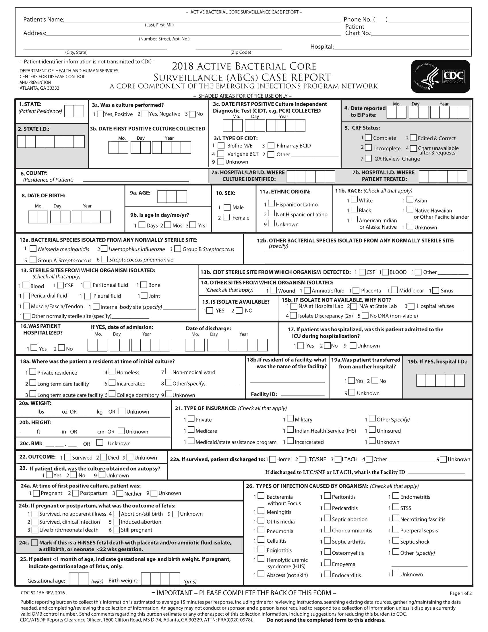 Free 15 Case Report Forms In Pdf Doc Pertaining To Case Report Form