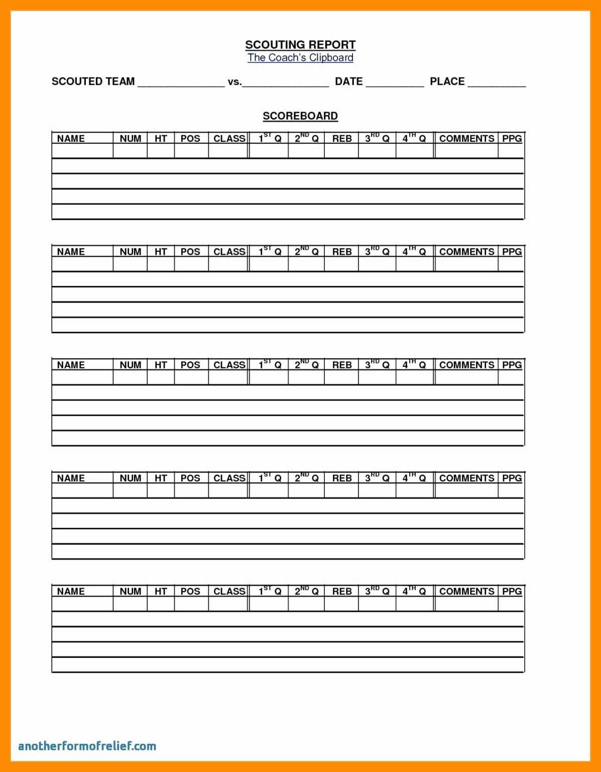 Baseball Scouting Report Template