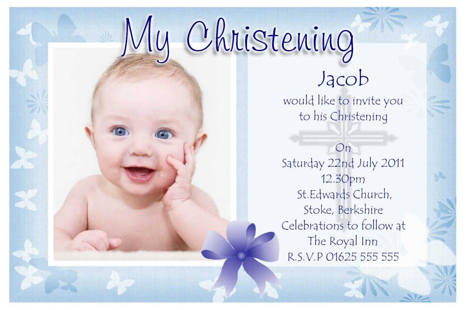 Free Christening Invitation Templates Baptism Invitation Within Free 