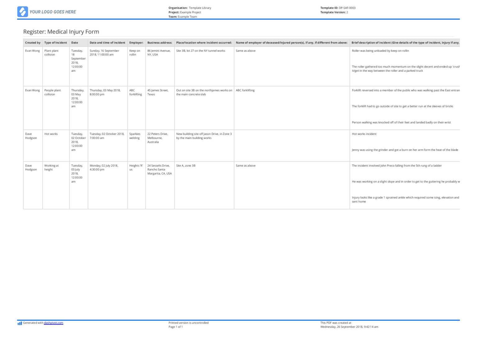 Free First Aid Register Template: Better Than Excel And For Incident ...