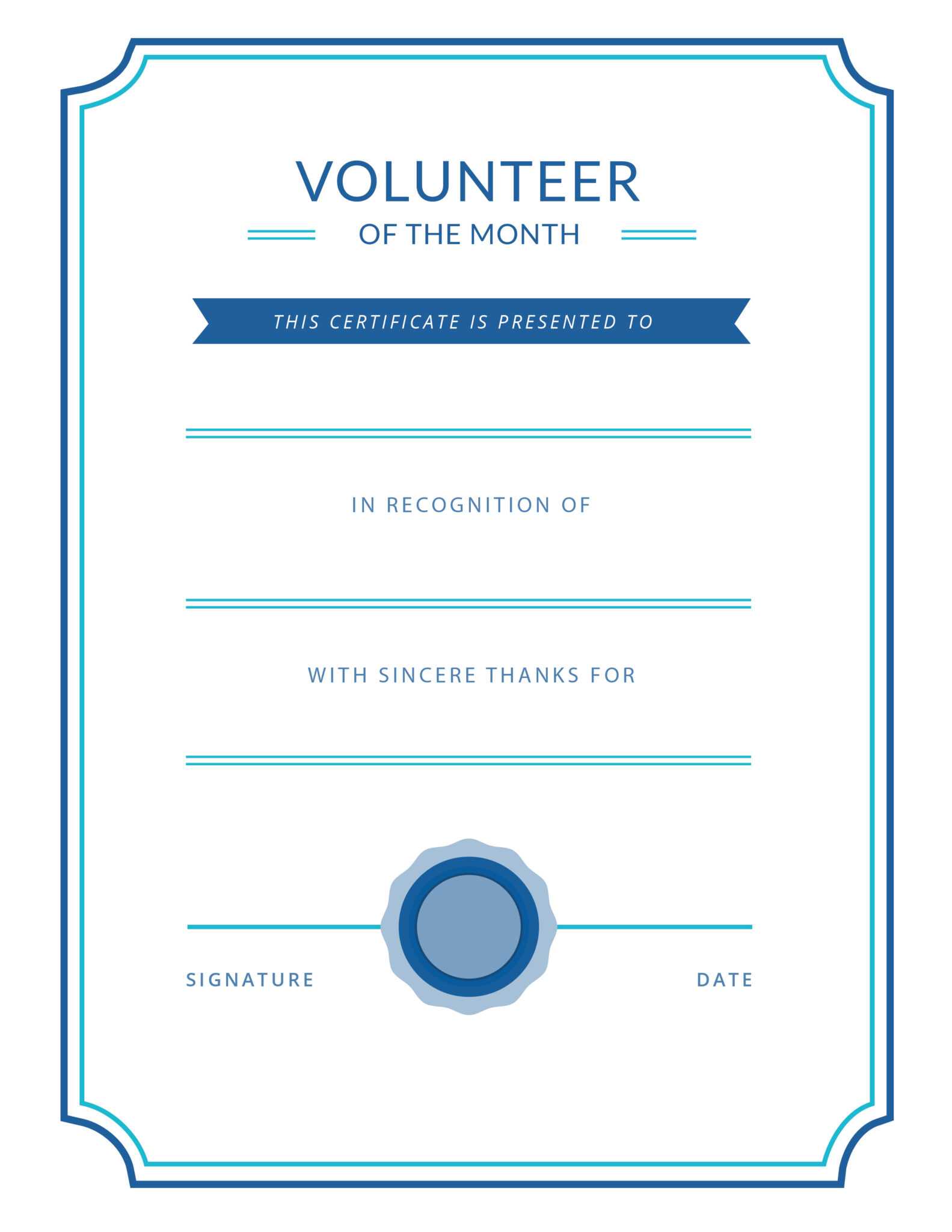 Volunteer Certificate Of Appreciation Template