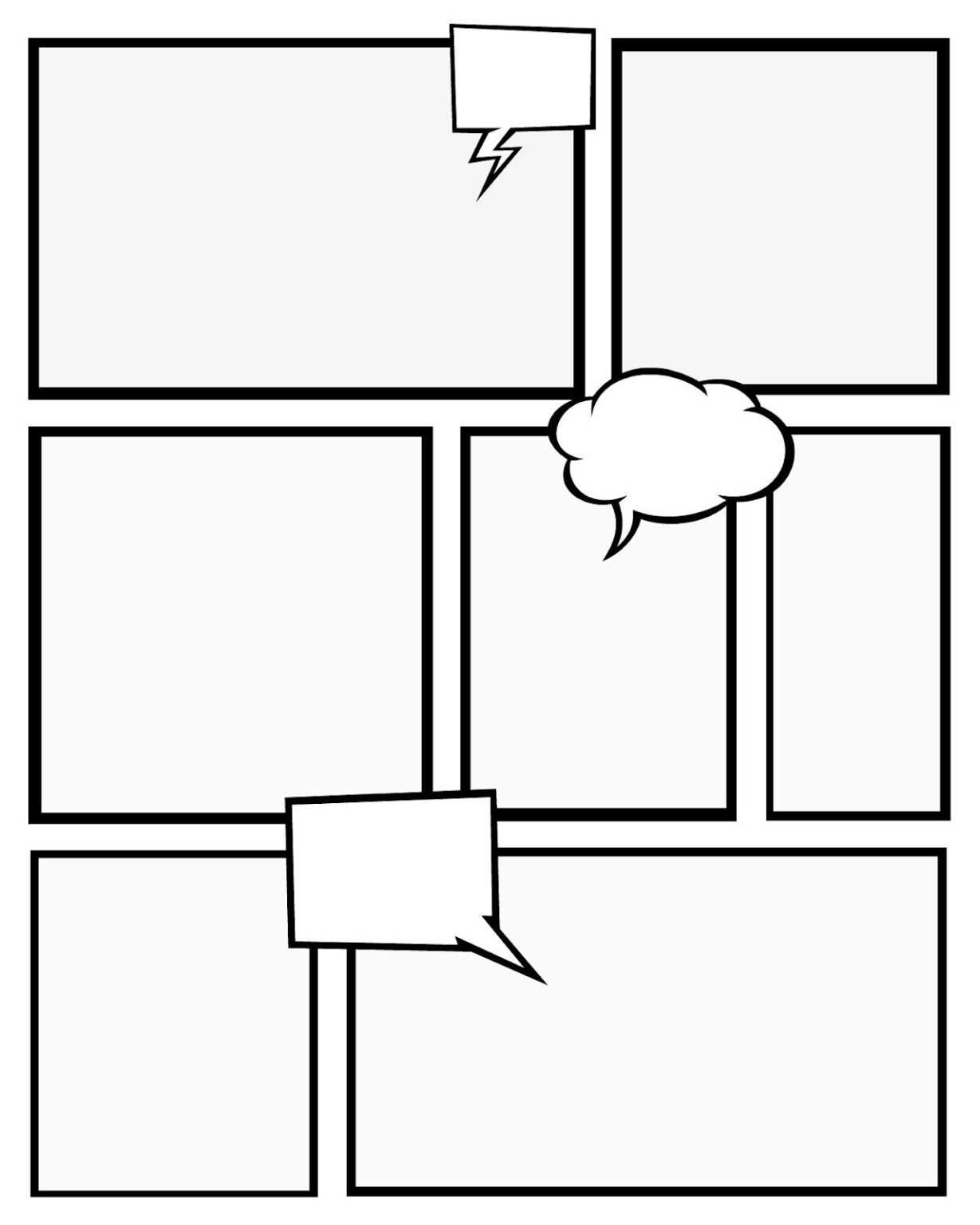 Printable Blank Comic Strip Template For Kids