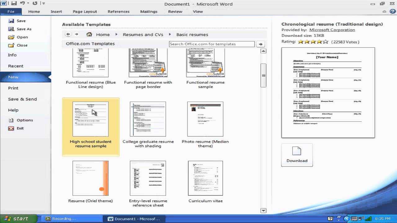 How To Use Templates In Word 2010