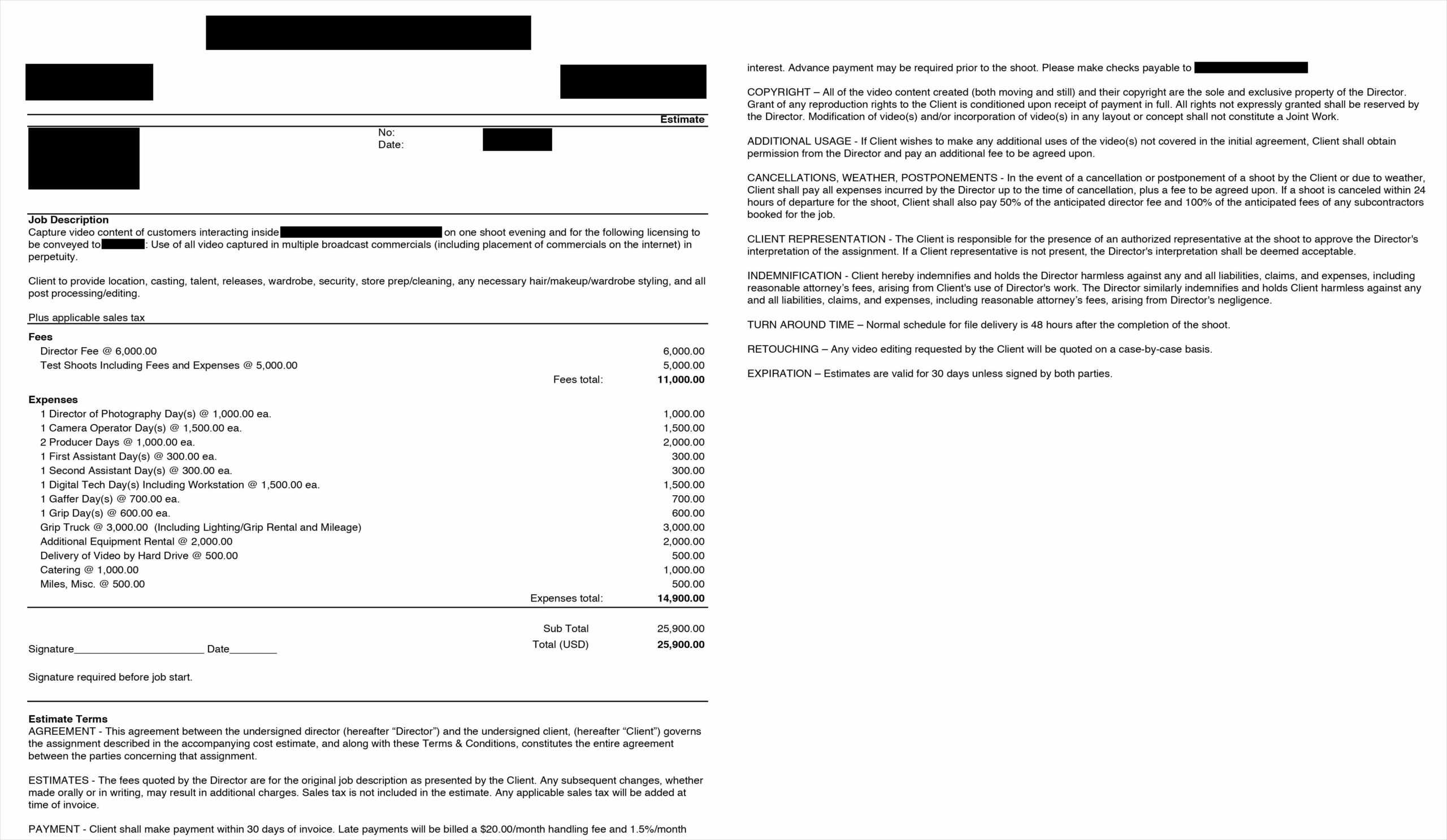 Advertising Rate Card Template